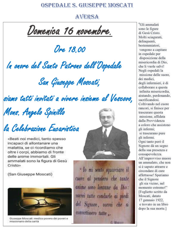 In onore del Santo Patrono dell’Ospedale San Giuseppe Moscati - AMCI ...